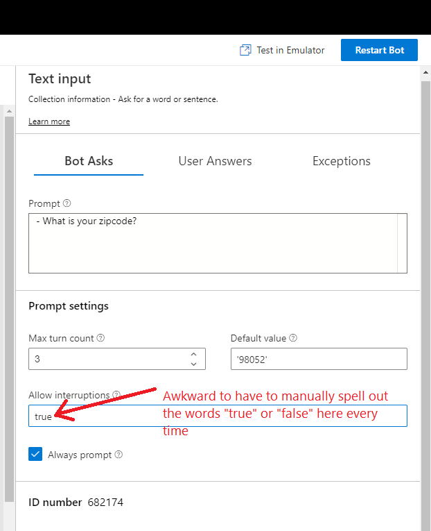 Boolean "Allow interruptions" field does not let me pick true/false from the dropdown · Issue ...