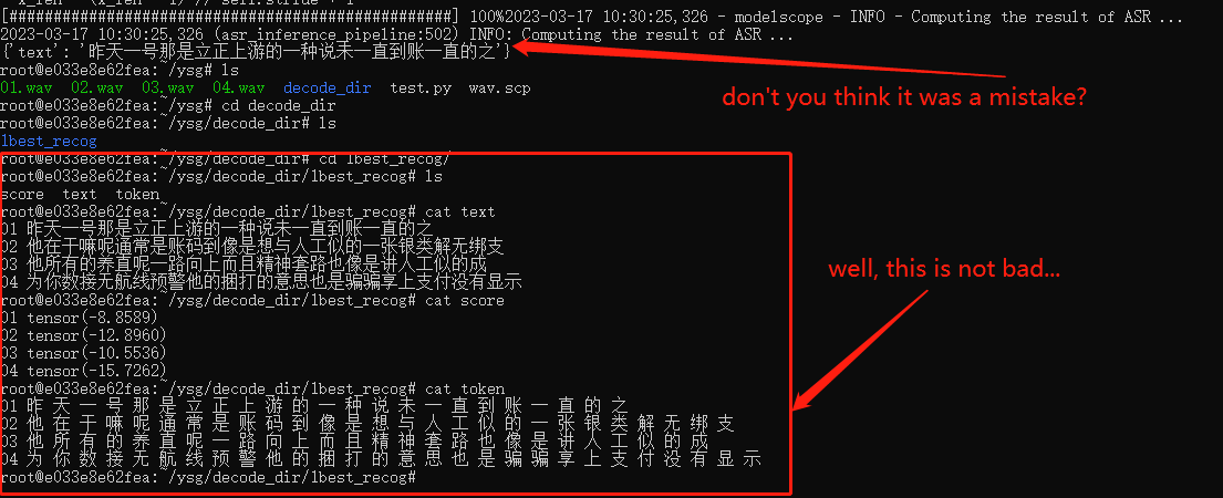 the example code of UniAsr can only output one result when wav.scp has more than one wav files ...