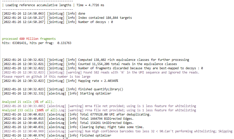 [Alevin] alevin quantification produce a lot fewer cells than expected · Issue #742 · COMBINE ...