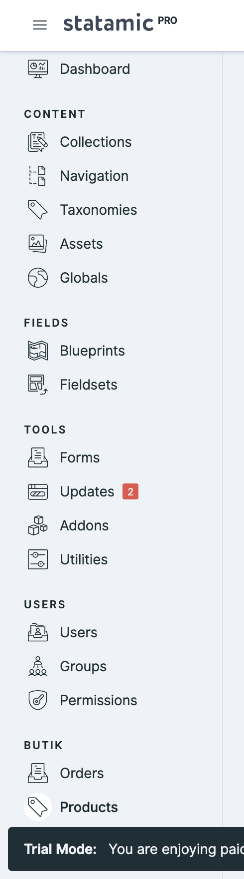 The trial mode banner should not hide menu links · Issue #2134 · statamic/cms · GitHub