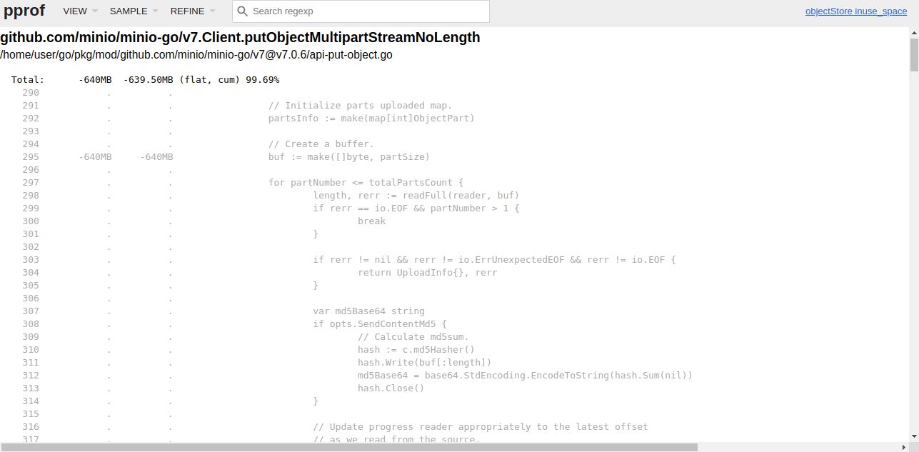 memory leak -putObject with -1 · Issue #1440 · minio/minio-go · GitHub