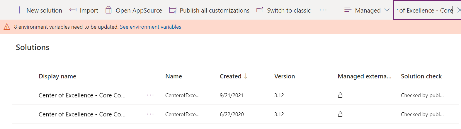 [CoE Starter Kit - BUG] Duplicate Center of Excellence - Core Component ...