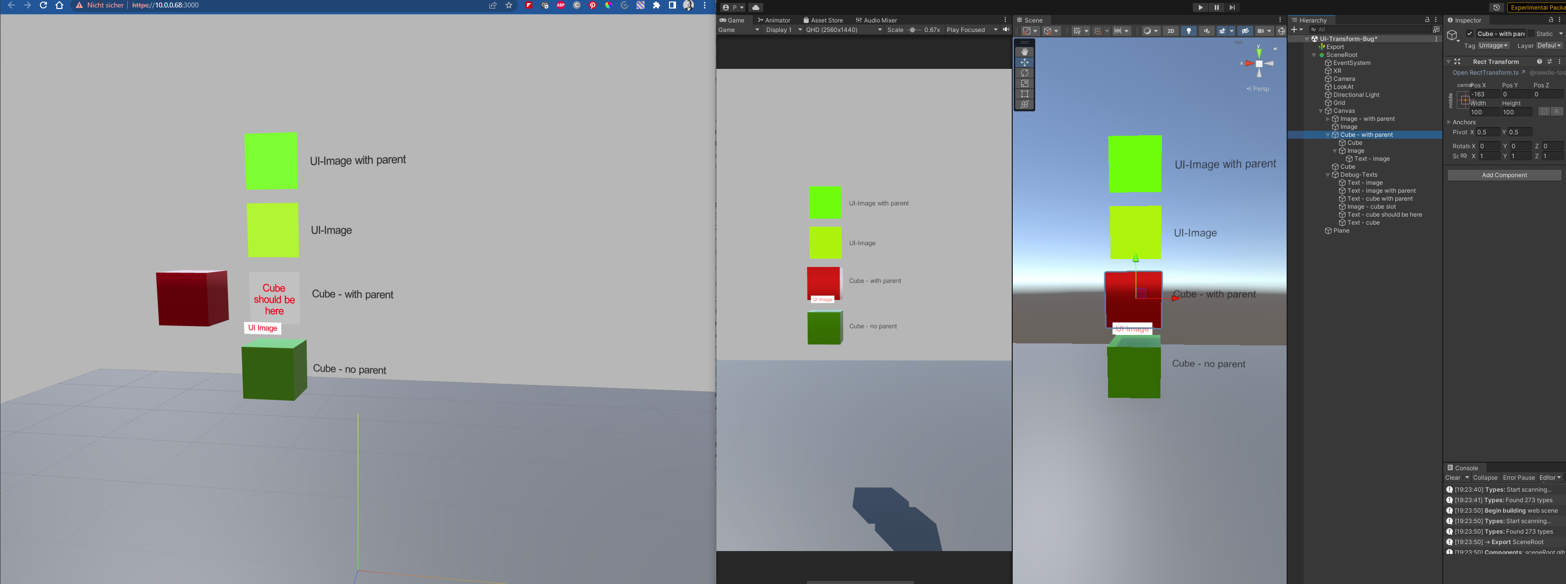 Transform with rect transform parent in UI Canvas is offsetted (since Needle exporter 3.3.0 ...