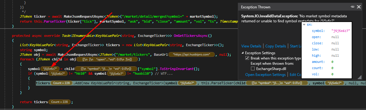 Huobi OnGetTickersAsync broken again (by symbol "j5j5x6z7") · Issue #443 · DigitalRuby ...