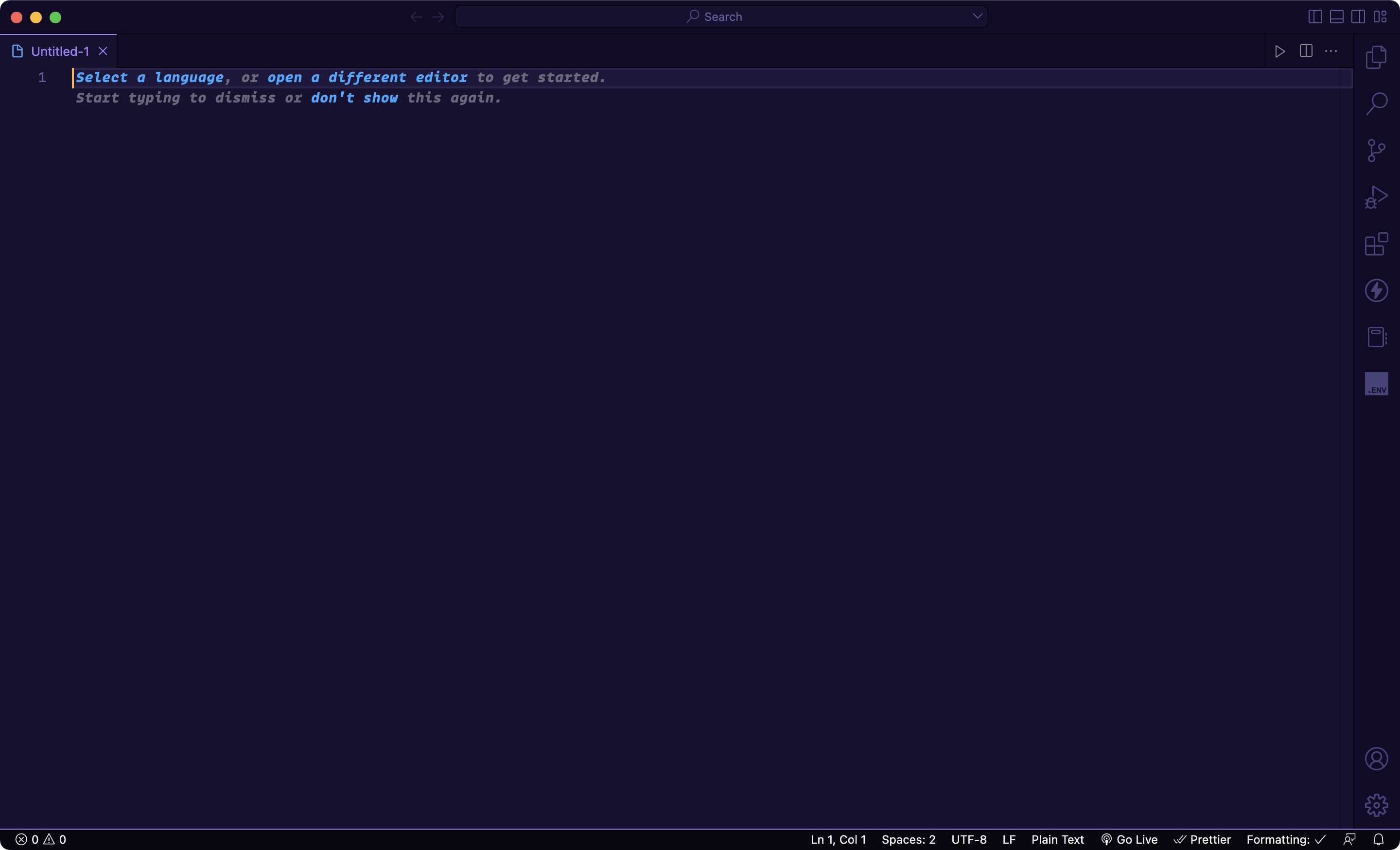 Vscode Create New File Javascript Language Switches To Env · Issue 66 · Dotenv Org Dotenv