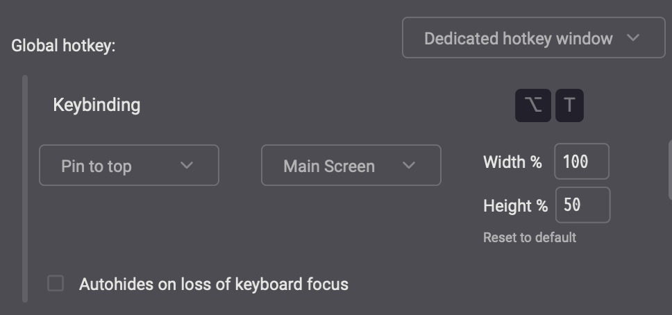 Wrong window placement after disconnecting and connecting external monitor when using "Global ...