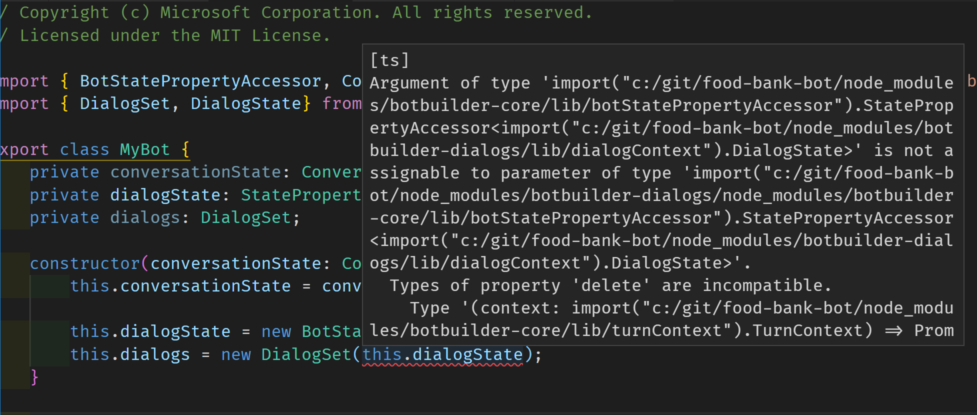 Breaking dialogs + botbuilder change in 4.2 · Issue #698 · microsoft/botbuilder-js · GitHub
