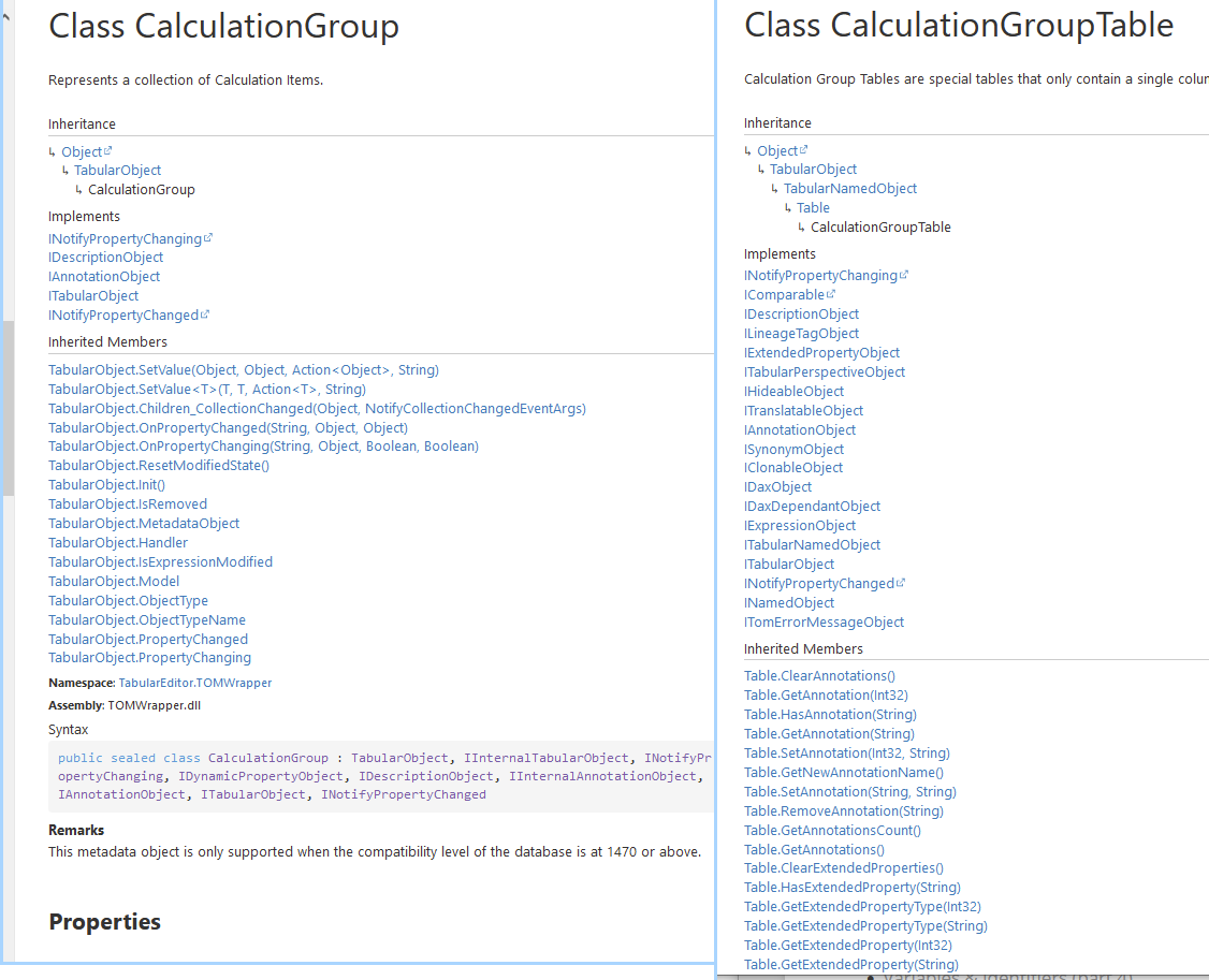 Are CalculationGroup and CalculationGroupTable really the same? · TabularEditor TabularEditor3 ...