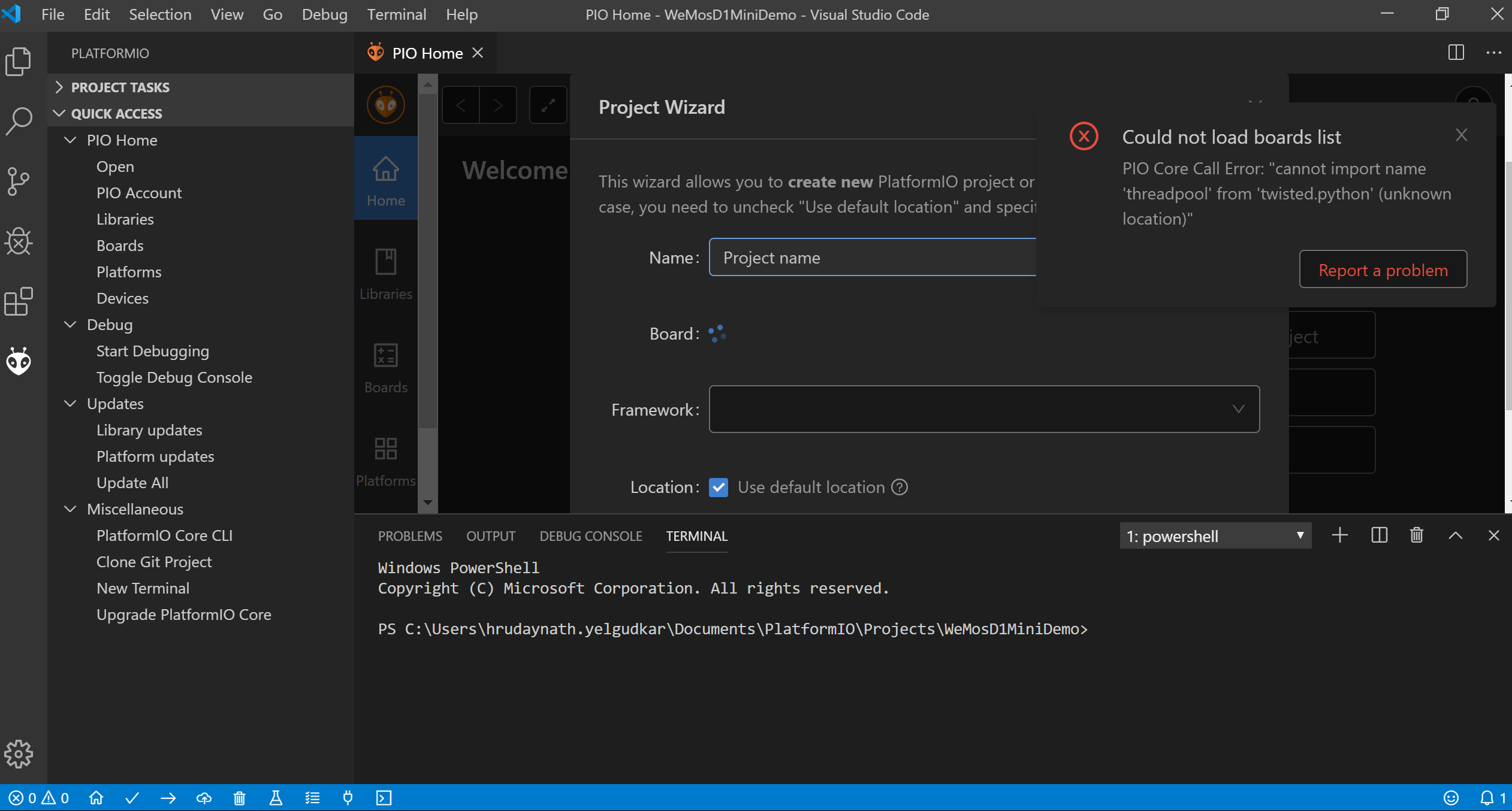 Home Pio Core Call Error Cannot Import Name Threadpool · Issue