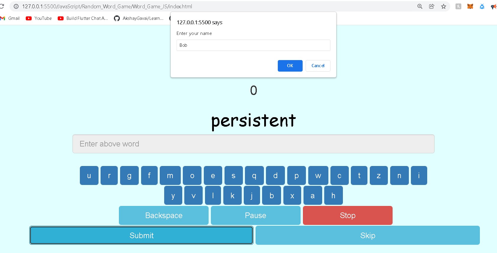 GitHub - AkshayGavai/Random_Word_Game: The objective of the project was ...