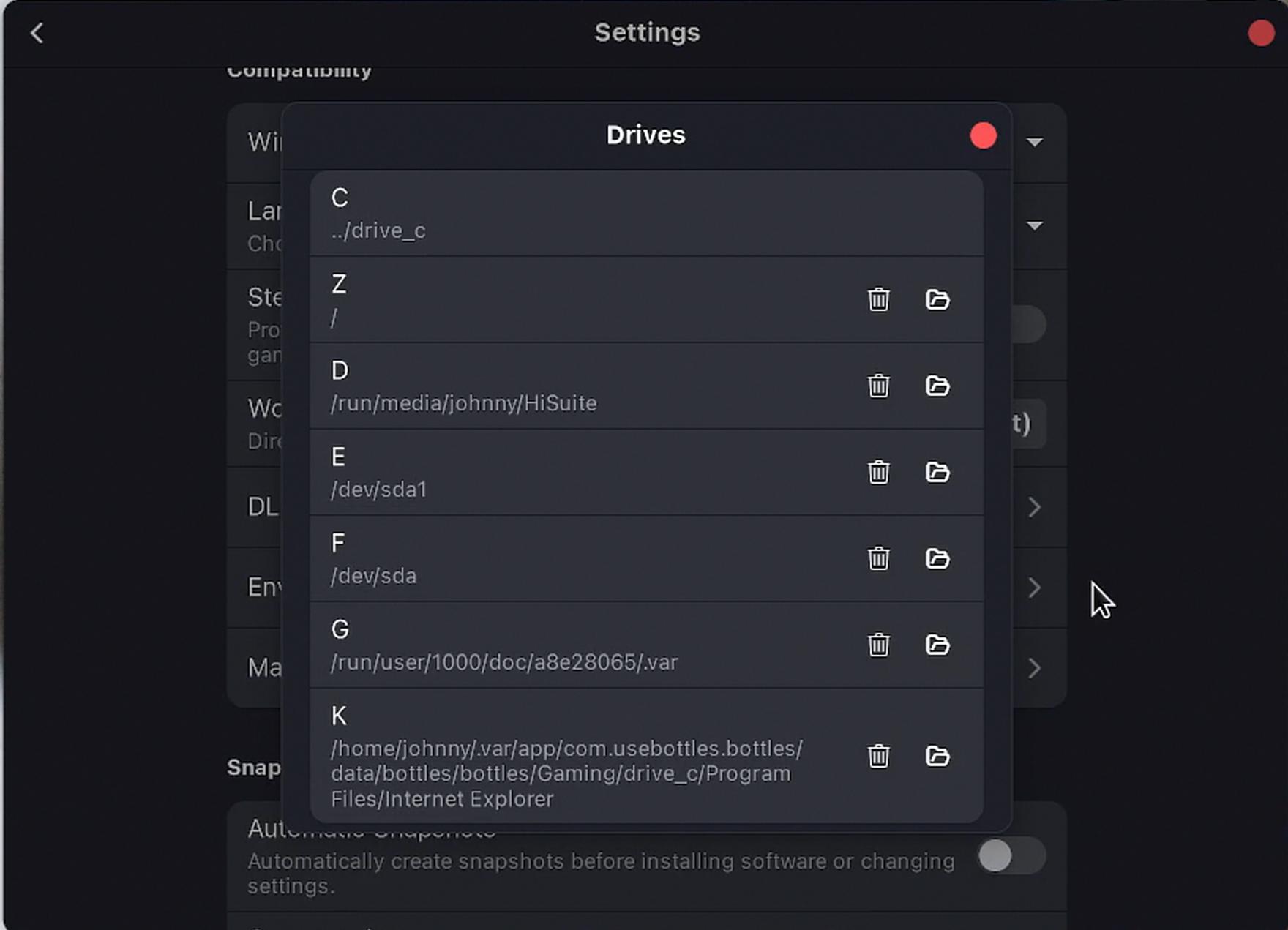 [Bug]: Cannot edit existing drives in "manage drives", they reset after restarting Bottles ...
