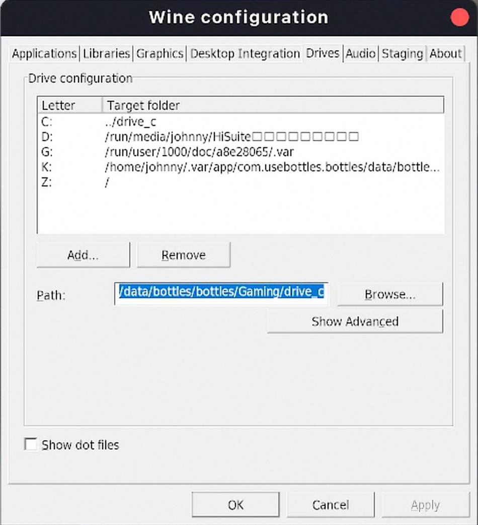 [Bug]: Cannot edit existing drives in "manage drives", they reset after restarting Bottles ...