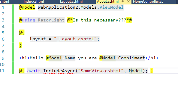 IncludeAsync · Issue #187 · toddams/RazorLight · GitHub