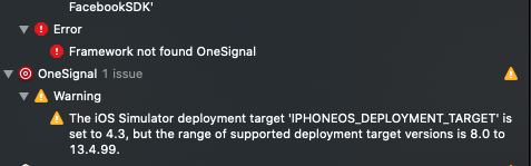 ld: framework not found OneSignal · Issue #981 · OneSignal/react-native-onesignal · GitHub