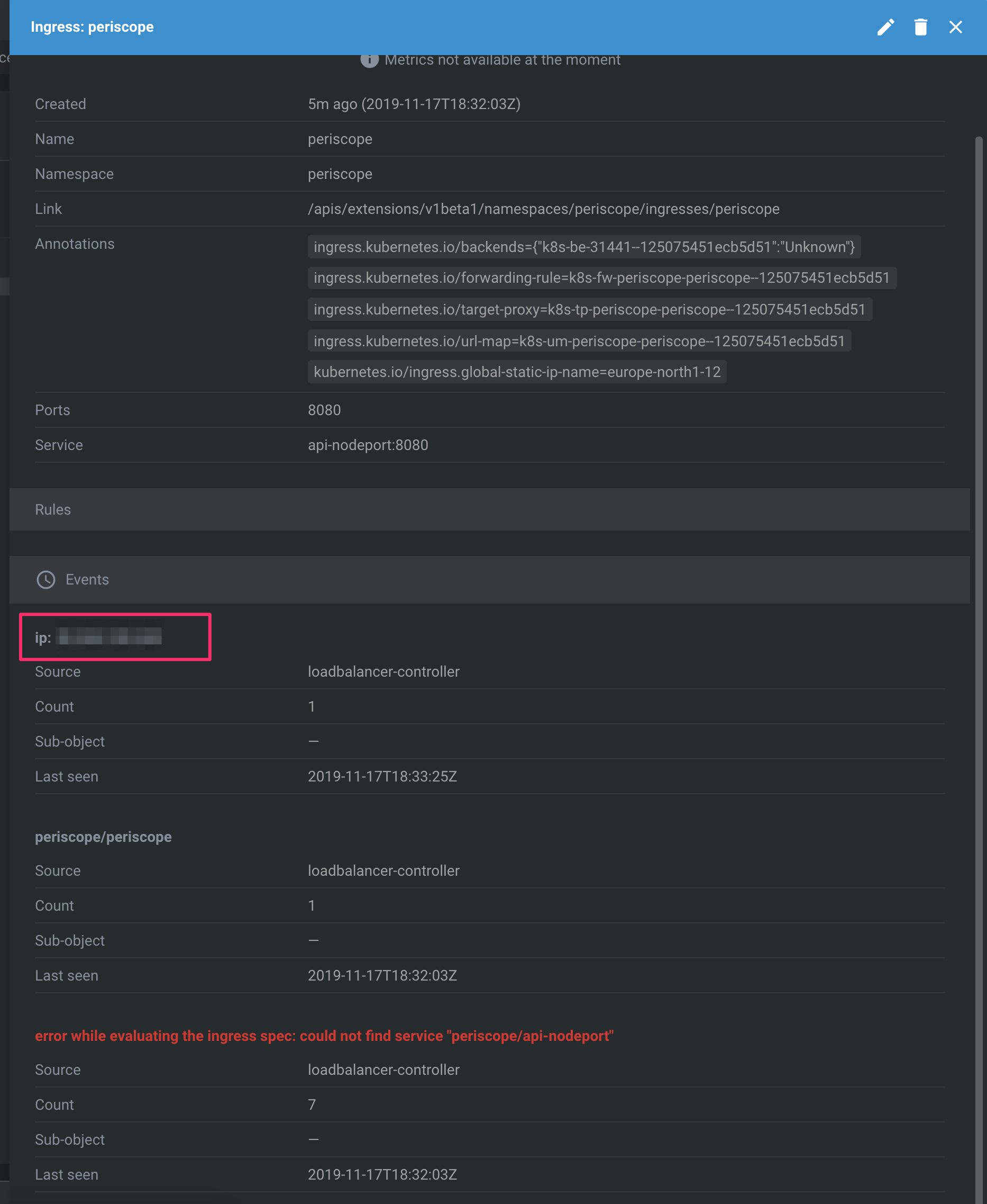GKE ingress IP not visible in pane · Issue #83 · lensapp/lens · GitHub