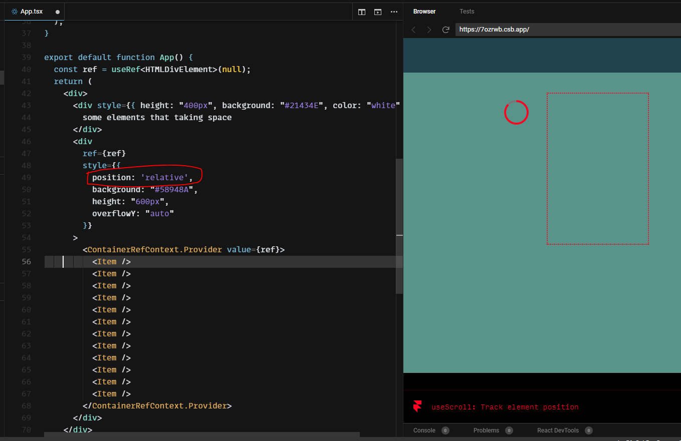 [BUG] useScroll() with container option behave strangely · Issue #1853 · motiondivision/motion ...