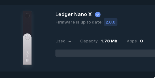 Ledger Live v2.37.2 is stating that Firmware 2.0.0 is "up to date ...