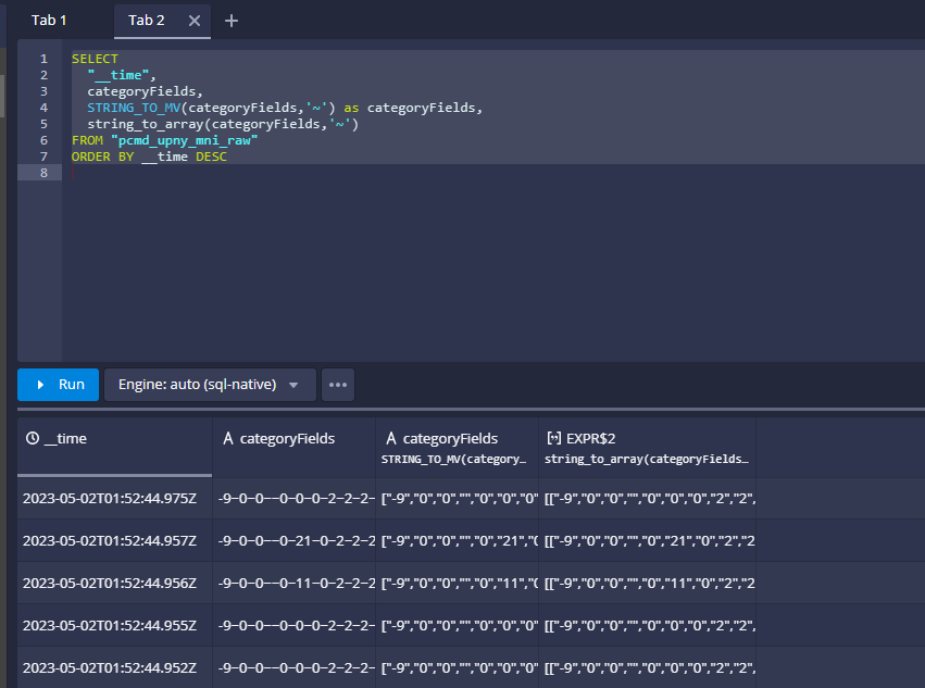 Druid 2500 Creates A Nested Array Rather Than Standard Array When 