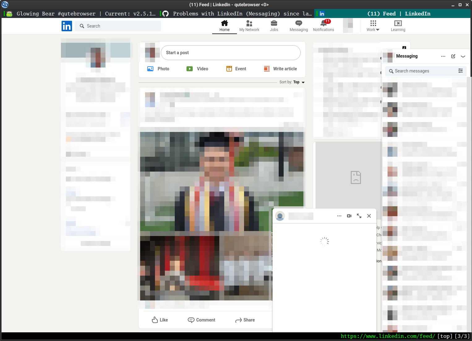 LinkedIn needs Array.at polyfill quirk · Issue #7237 · qutebrowser/qutebrowser · GitHub