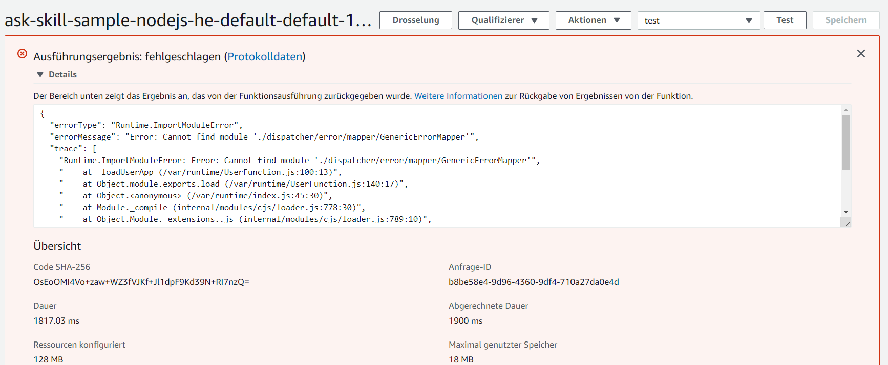 ask new (NodeJS, AWS Lambda, Hello World) --> Module Error · Issue #117 · alexa/ask-cli · GitHub