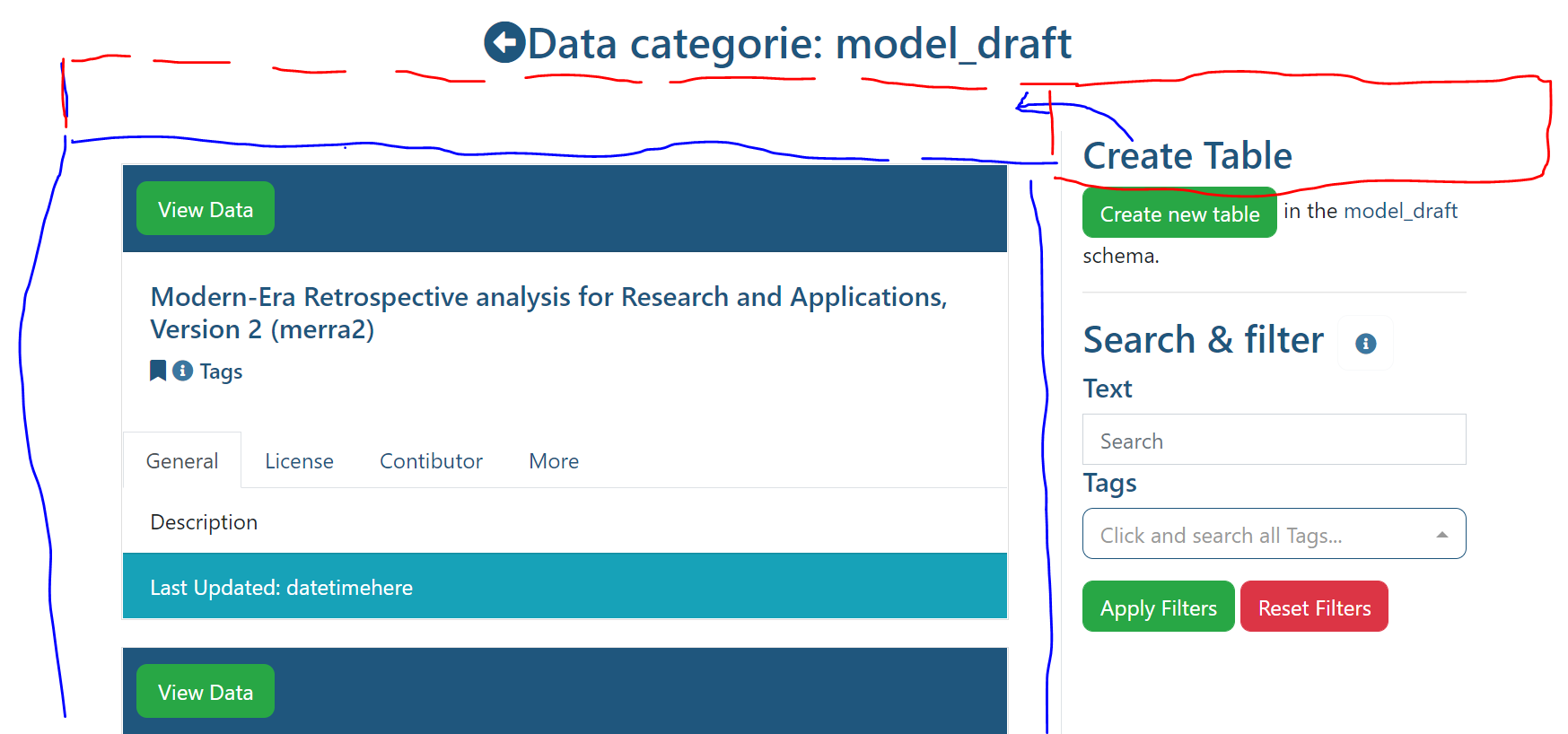 Move the search and filter sidebar on top of schema/table listings · Issue #1016 ...