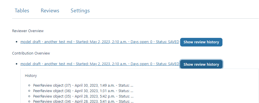 [OPR] Show active reviews and review history in profile page · Issue #1214 · OpenEnergyPlatform ...