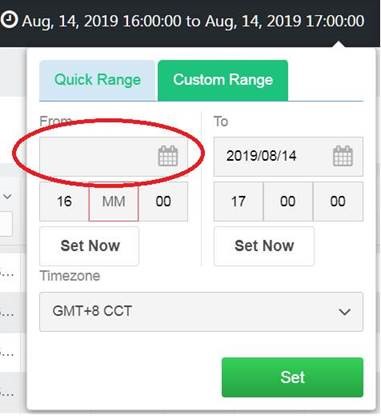 Date disappear when remove hour or minute during selecting time range in Custom Range · Issue ...