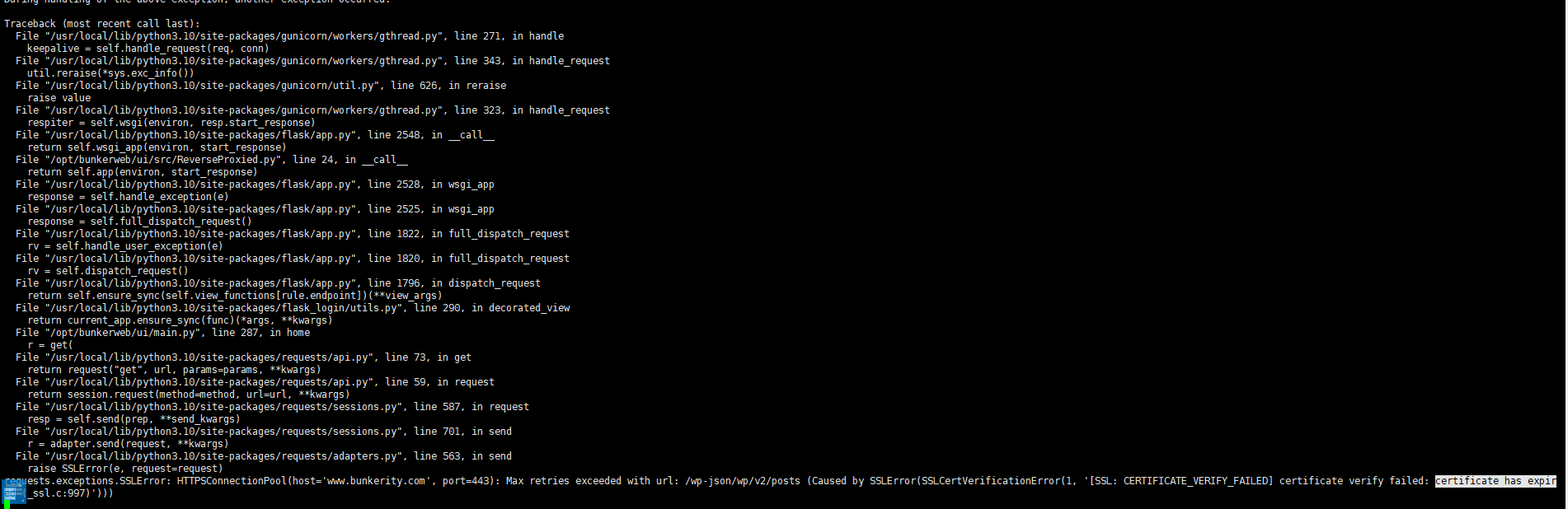 [BUG]certificate has expired · Issue #399 · bunkerity/bunkerweb · GitHub