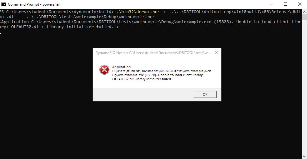 Dynamorio NOTICE: Unable to load OLEAUT32.dll: lib initiliazer failed · Issue #5714 · DynamoRIO ...
