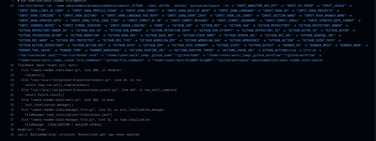 Bug · Issue 376 · Anmol098waka Readme Stats · Github