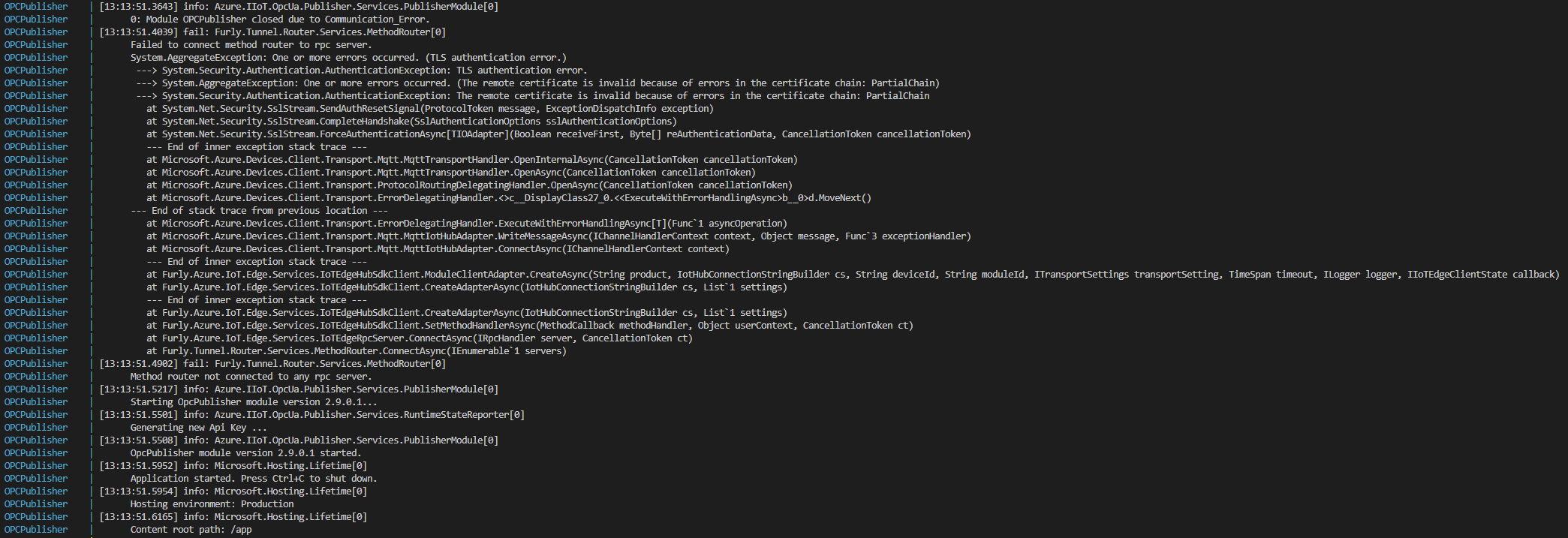 standalone OPC-Publisher in Edge Simulator doesn't work · Issue #1999 · Azure/Industrial-IoT ...