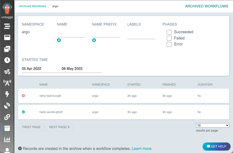 Argo Workflows v3.4: screenshots of archive retry and resubmit feature · Issue #8637 · argoproj ...