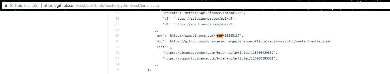 Binance Exchange referral code. · Issue #2940 · ccxt/ccxt · GitHub