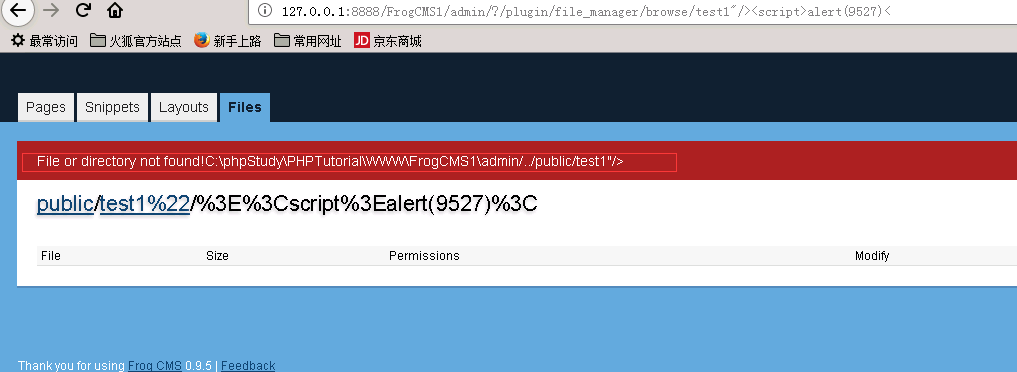 Frog CMS 0.9.5 has a reflected Cross Site Scripting Vulnerability · Issue #10 · philippe/FrogCMS ...