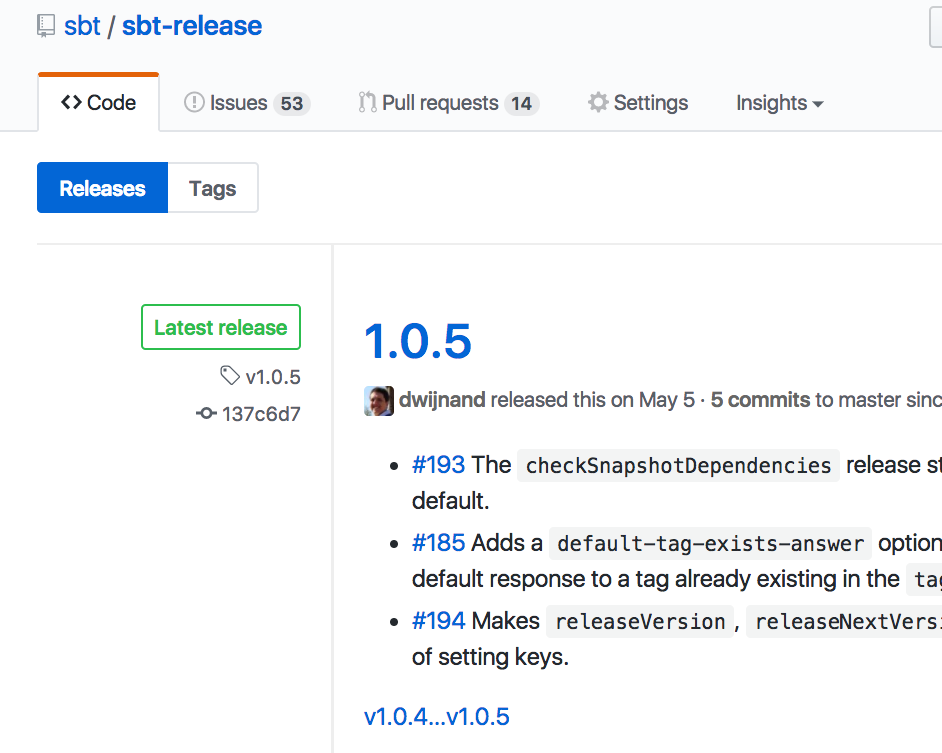 Consider making a release in GitHub · Issue #170 · sbt/sbt-release · GitHub