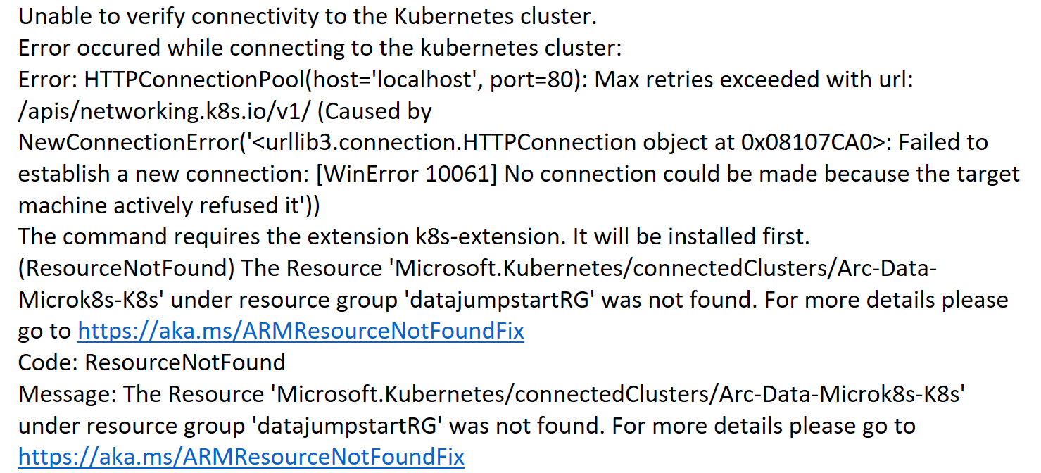Data services Jumpstart (Postgres) fails for microk8s · Issue #1456 · microsoft/azure_arc · GitHub