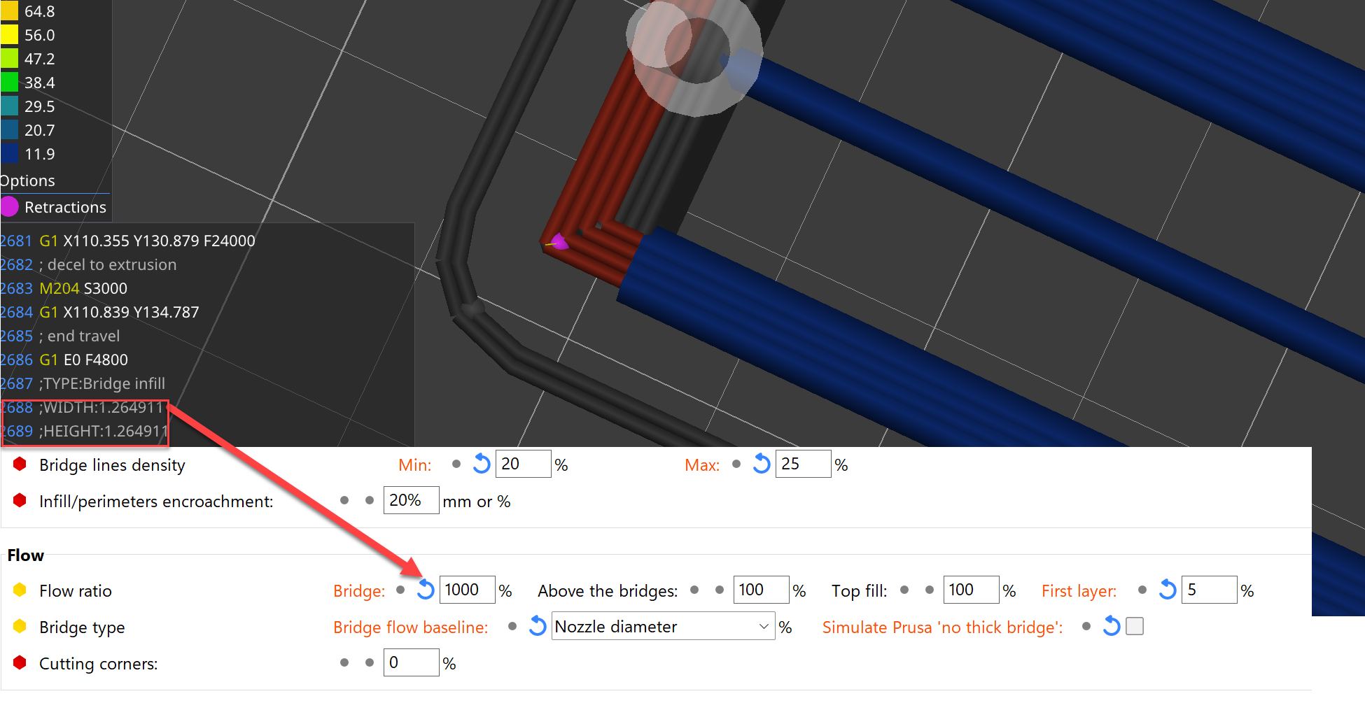 Bridge flow ratio only has an effect when bridge flow baseline is set ...