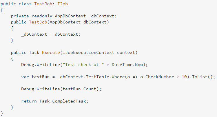 Execute A Db Call Within The Scheduled Job · Issue 1145 · Quartznetquartznet · Github