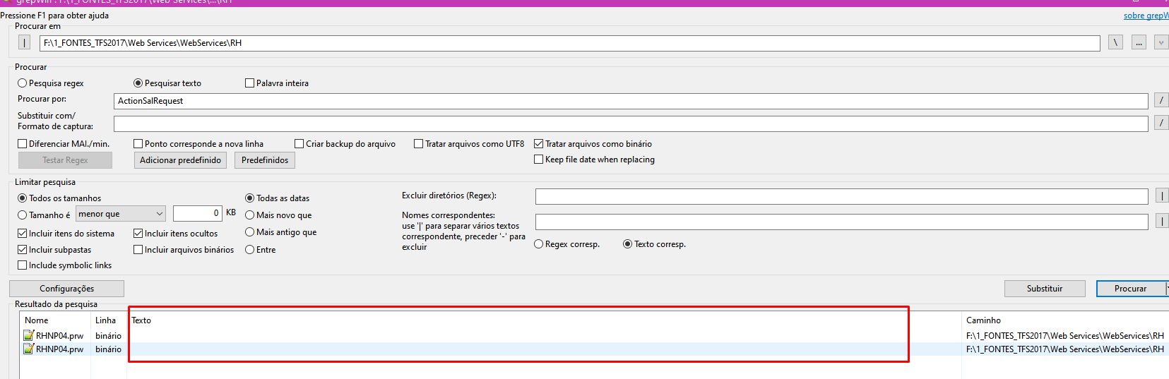 Text Column Does Not Bring Information About The Search · Issue 383