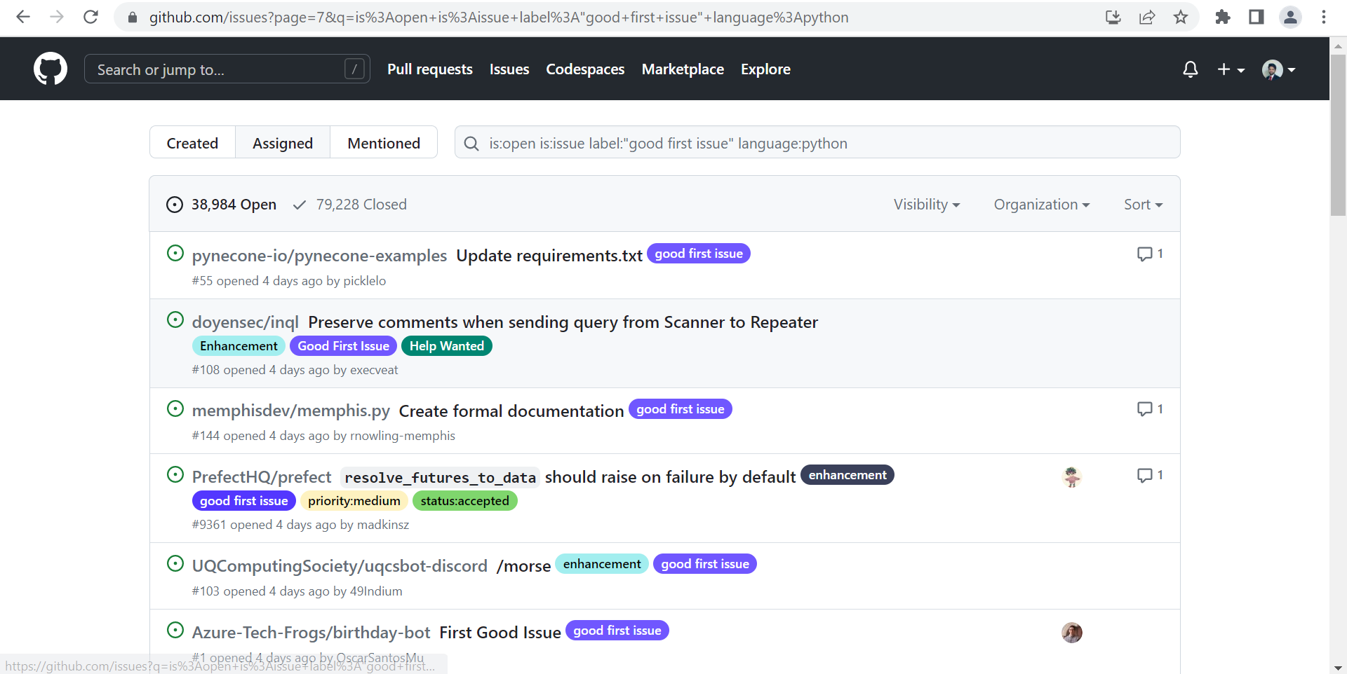 Issue while searching for an issue · Issue #25330 · github/docs · GitHub