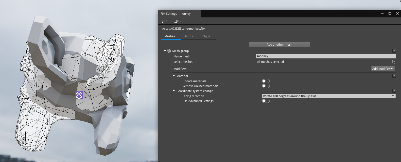 PhysX .pxmesh generation using the asset importer does not respect defined coordinate system ...