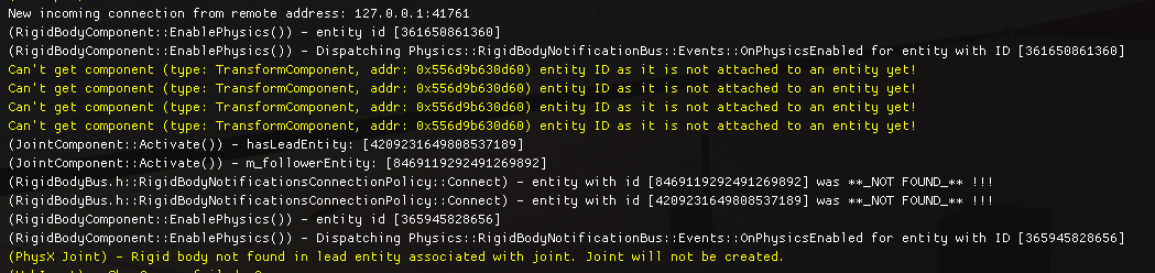 PhysX Joints not created in Multiplayer Mode · Issue #16020 · o3de/o3de · GitHub