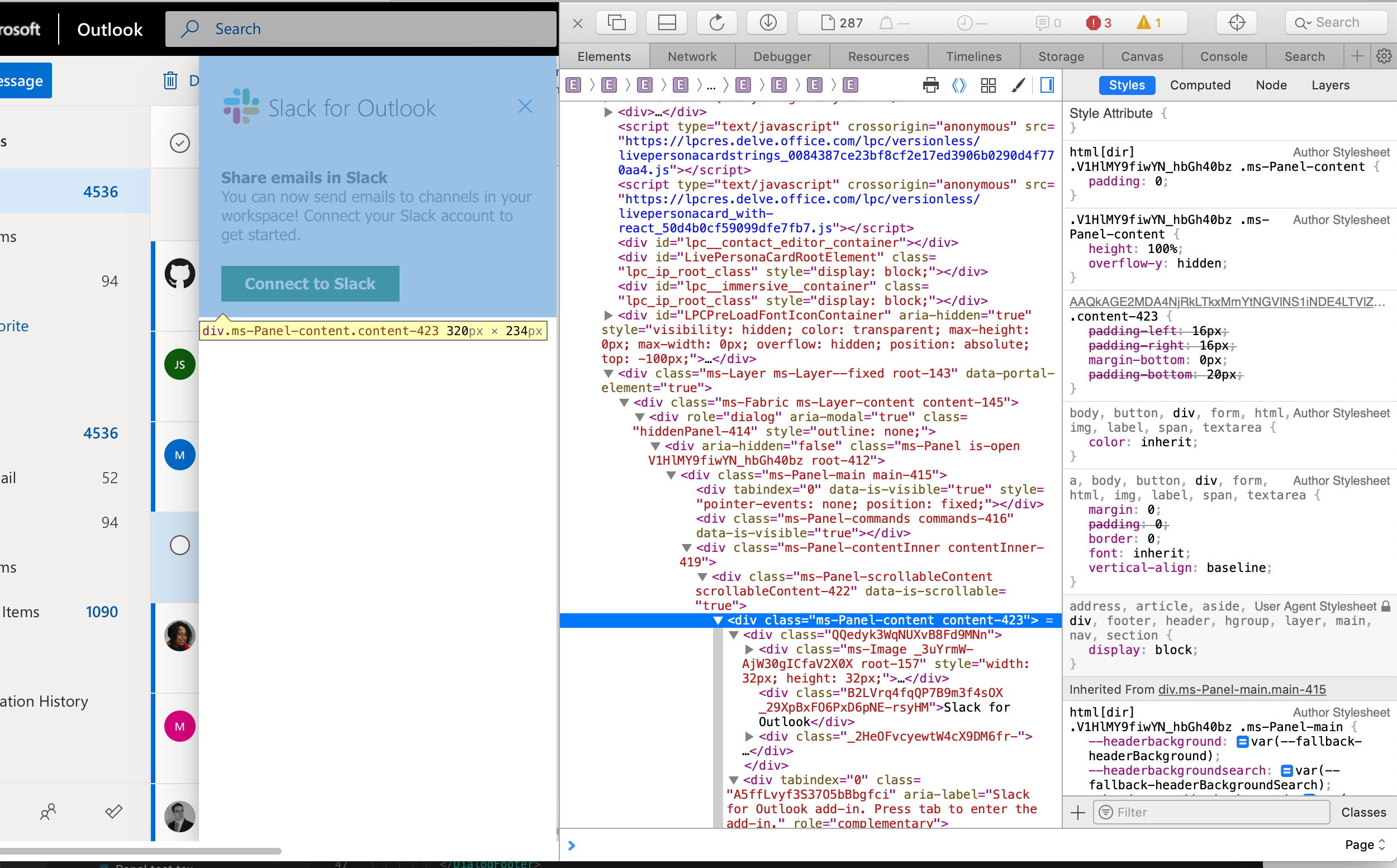 Missing Height 100 On Ms Panel Scrollablecontent Class Breaks Add Ins In Outlook Web On