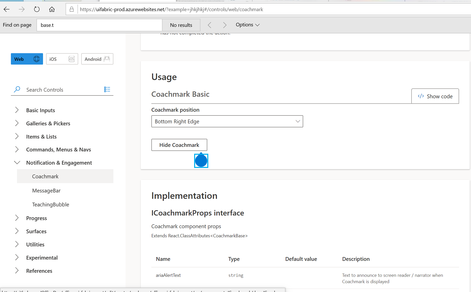 Coachmark A11y Pass · Issue #8031 · microsoft/fluentui · GitHub