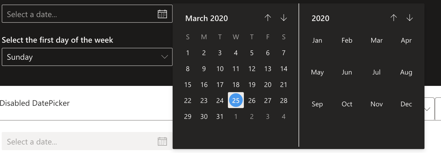 Datepicker calendar content illegible in dark mode · Issue #11827 ...