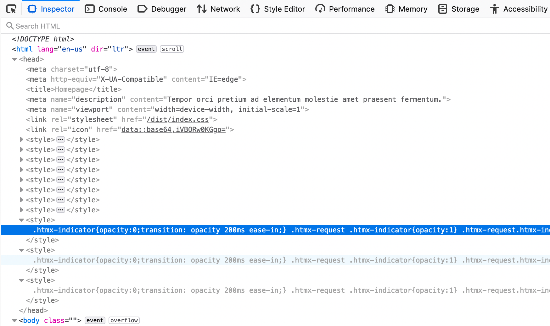 `hx-boost` duplicates htmx-supplied ` ` in the head in v1.8.6 and above ...