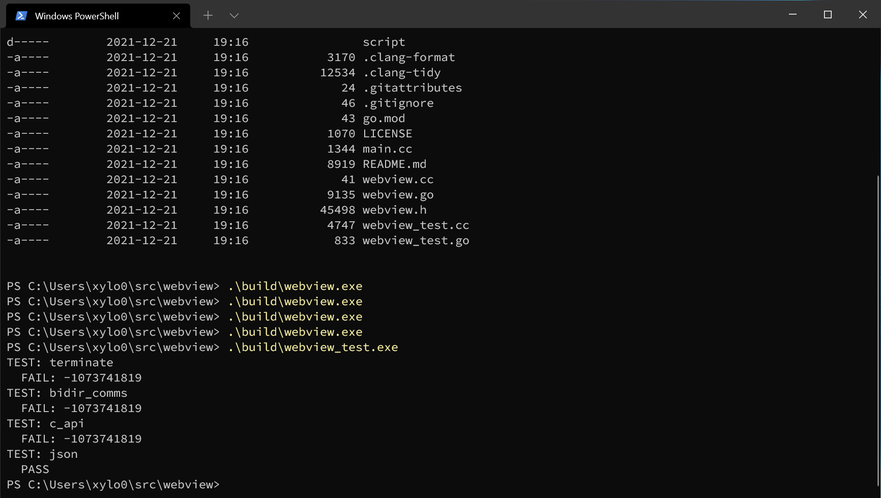Windows 10 x64 Go1.17.2 - README example fails with `exit status 0xc0000005` · Issue #632 ...