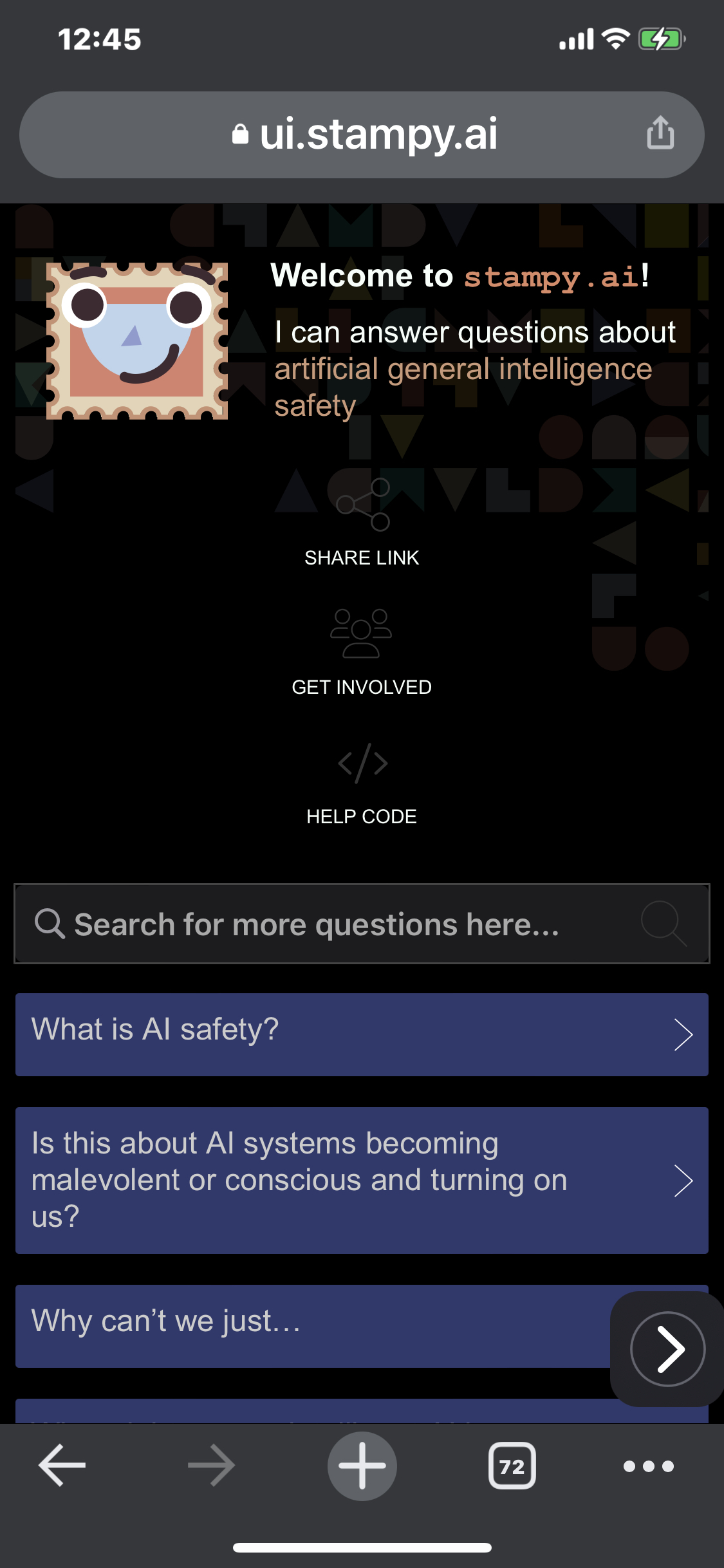 Mobile screen icons should be in rows · Issue #117 · StampyAI/stampy-ui · GitHub