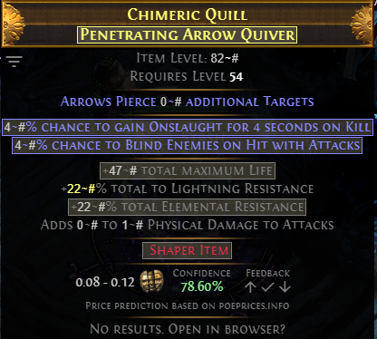 Wrong #% chance to gain Onslaught for 4 seconds on Kill selected on ...