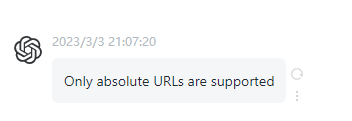 Only absolute URLs are supported · Issue #253 · Chanzhaoyu/chatgpt-web · GitHub